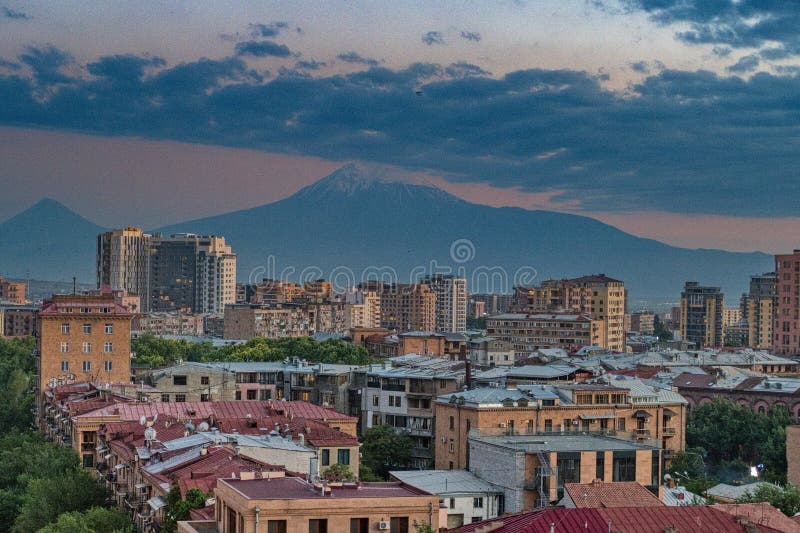 Biblical Mountain Volcano Ararat View Stock Photo - Image of scenery ...