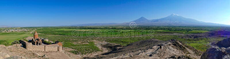 Biblical Mountain Volcano Ararat View Stock Image - Image of snow ...