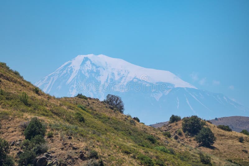 Biblical Mountain Volcano Ararat View Stock Photo - Image of summer ...