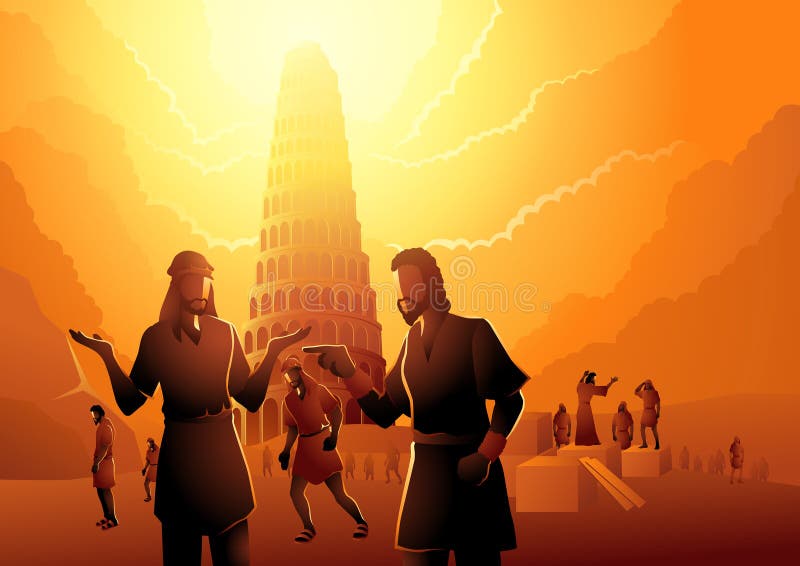Biblical Silhouette Tower of Babel Stock Vector - Illustration of ...