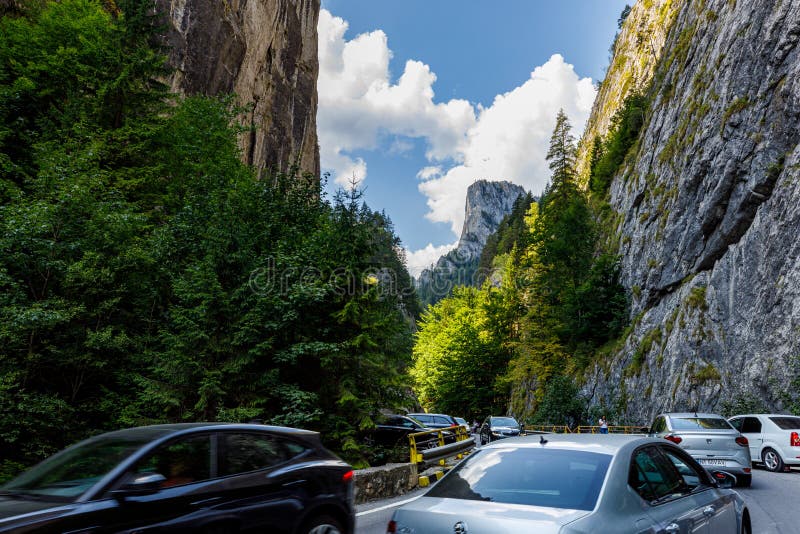 Bicaz Canyon in Romania editorial stock image. Image of highway - 240888964