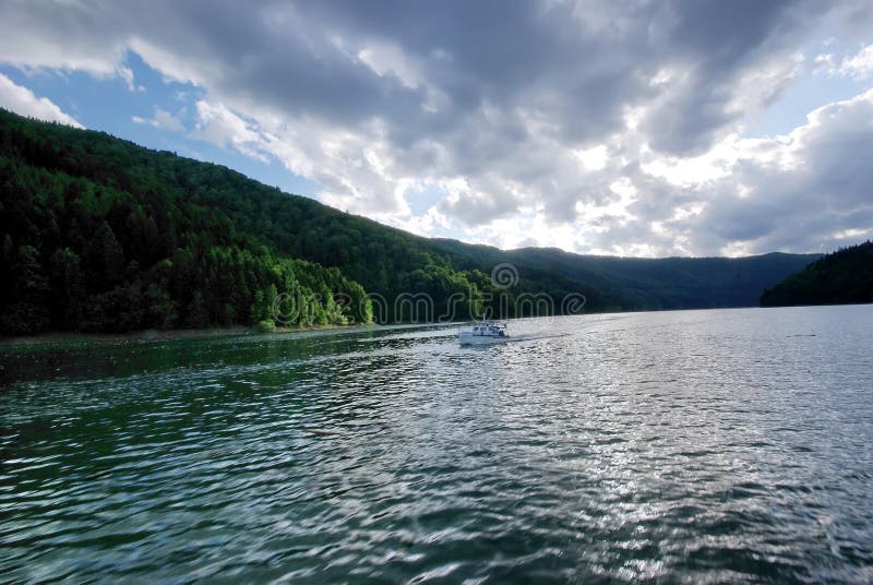On Bicaz lake stock image. Image of rent, cloud, people - 5613525