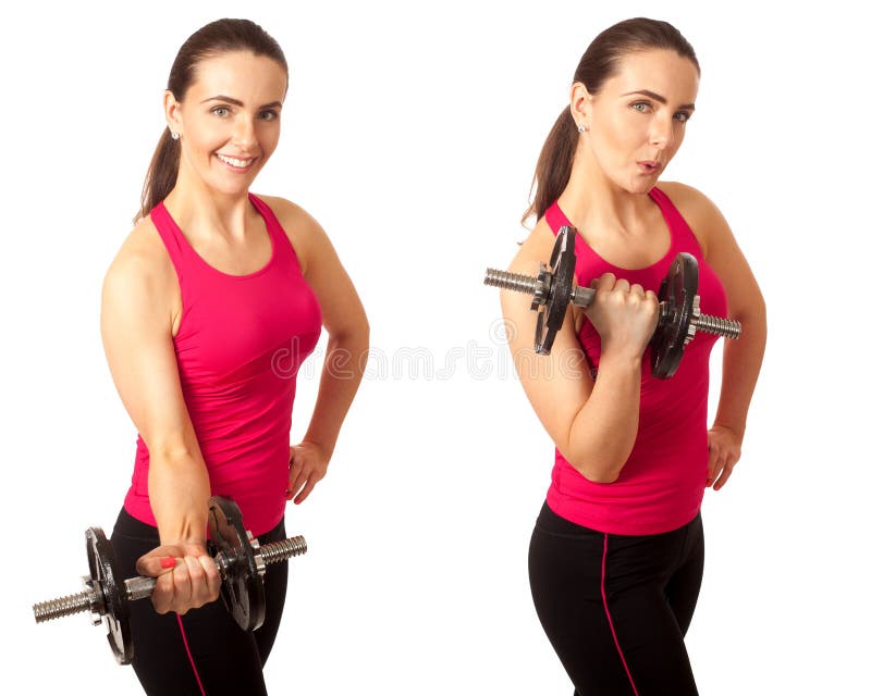 Bicep Curl stock photo. Image of lifting, length, smiling - 30584650