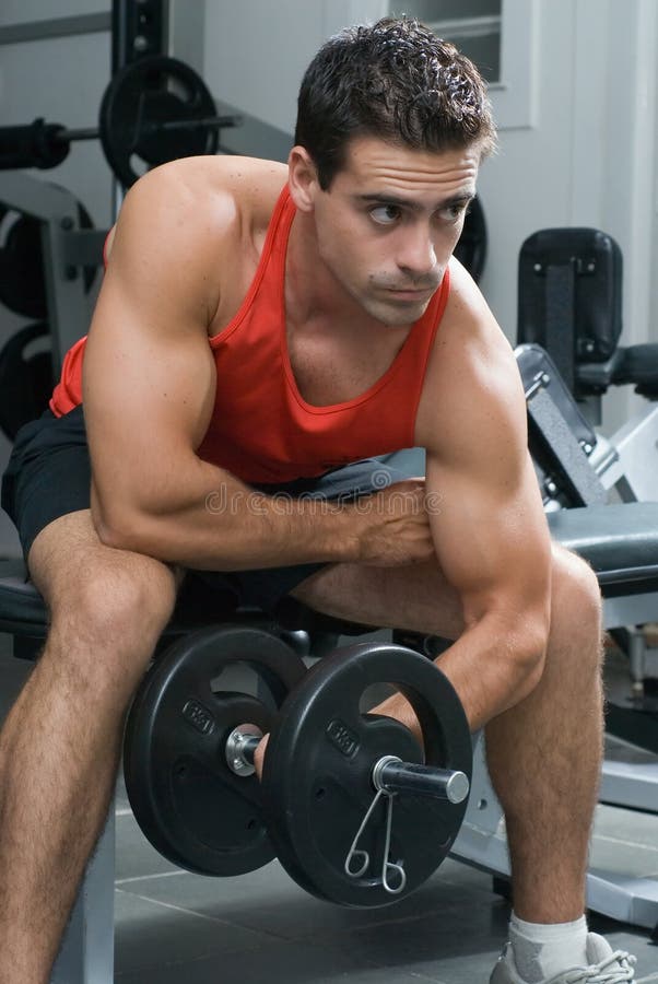 Bicep Curl stock image. Image of trainer, shoulders, instructor - 74295
