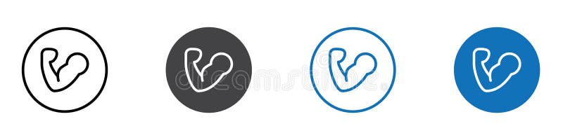 Bicep Icon Flat Editable Icon Mark Set Stock Vector - Illustration of ...