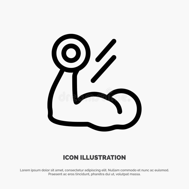 Biceps, Bodybuilding, Growth, Muscle, Workout Line Icon Vector Stock ...