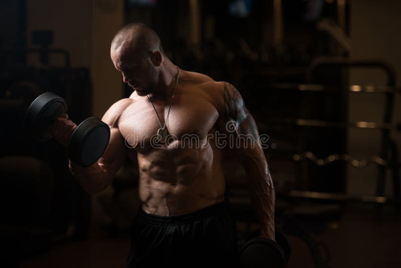Bodybuilder Performing Front Relaxed Pose Stock Image - Image of male ...