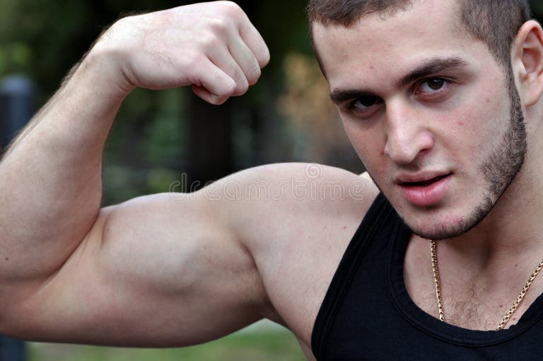 Biceps flex stock photo. Image of personal, flexing, body - 16058308