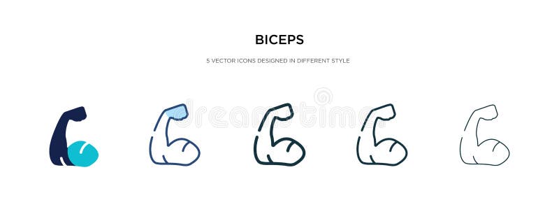 Biceps Icon in Different Style Vector Illustration. Two Colored and ...