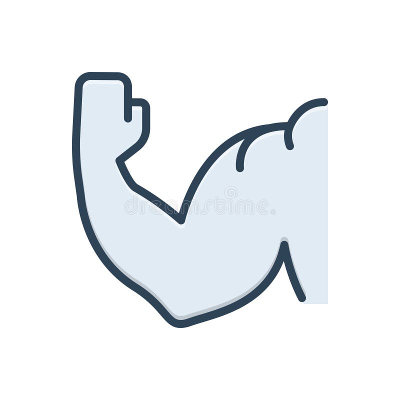 Color Illustration Icon for Biceps, Muscle and Powerful Stock ...
