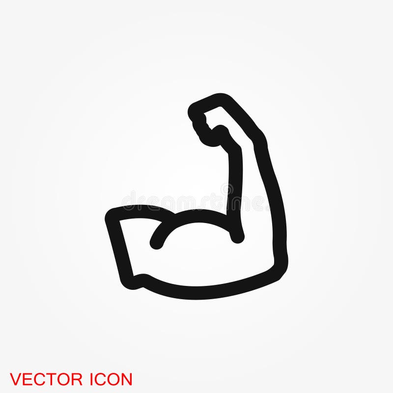 Biceps Icon, Muscle Strength or Power Icon Stock Illustration ...