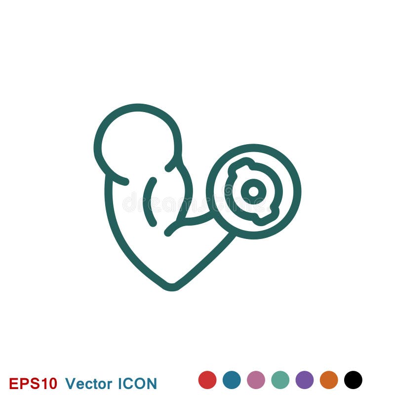 Biceps Icon, Muscle Strength or Power Icon Stock Illustration ...