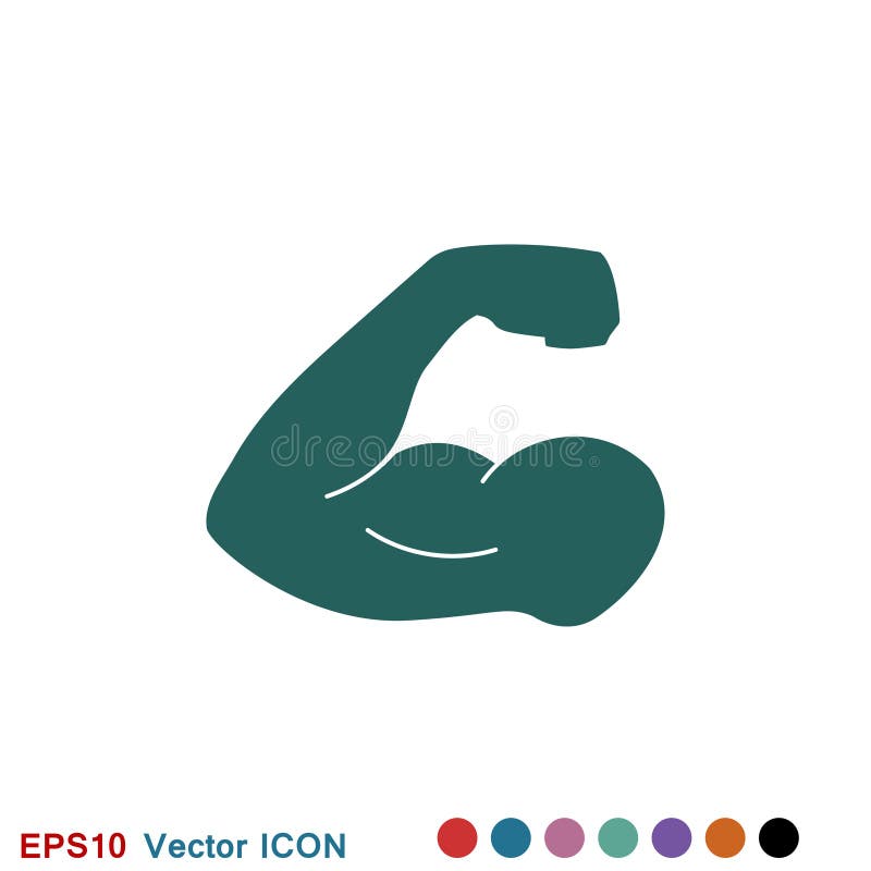 Biceps Icon, Muscle Strength or Power Icon Stock Illustration ...