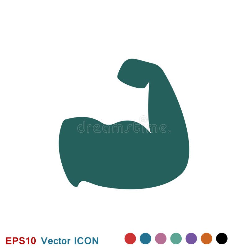 Biceps Icon, Muscle Strength or Power Icon Stock Illustration ...