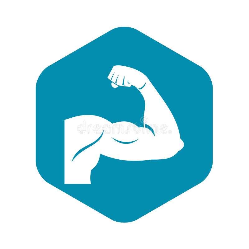 Biceps icon, simple style stock vector. Illustration of hand - 154922064