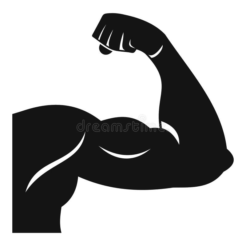 Biceps icon, simple style stock vector. Illustration of fitness - 83209573