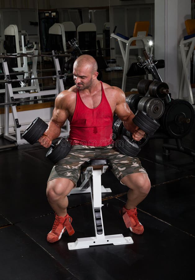 Biceps training stock image. Image of action, determination - 46302471