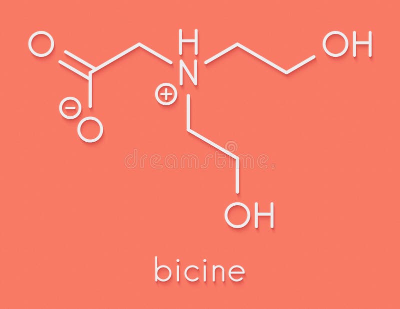 Bicine Buffering Agent Molecule. 3D Rendering. Atoms are Represented As ...