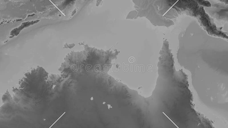 Bickerton Island in the Arafura Sea. Bilevel Map. Zoom Stock Video ...