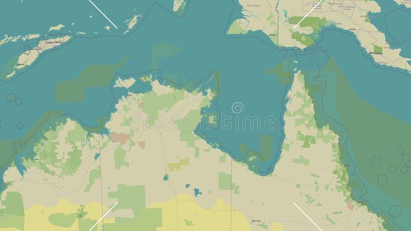 Bickerton Island in the Arafura Sea. OSM Map. Slide Stock Footage ...