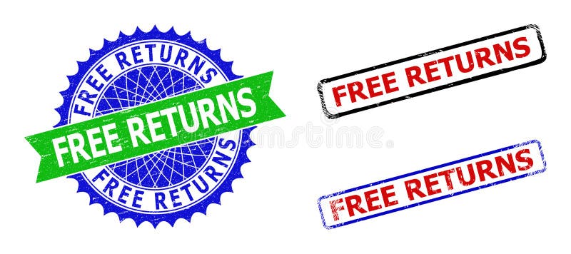 Free returns sign or stamp stock vector. Illustration of riskfree ...