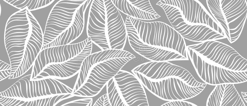 Bicolor Minimalistic Leaves Seamless Pattern Stock Vector ...