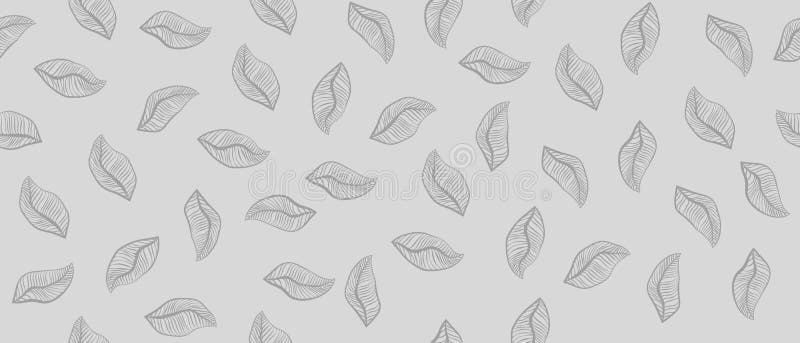 Bicolor Minimalistic Leaves Seamless Pattern Stock Vector ...