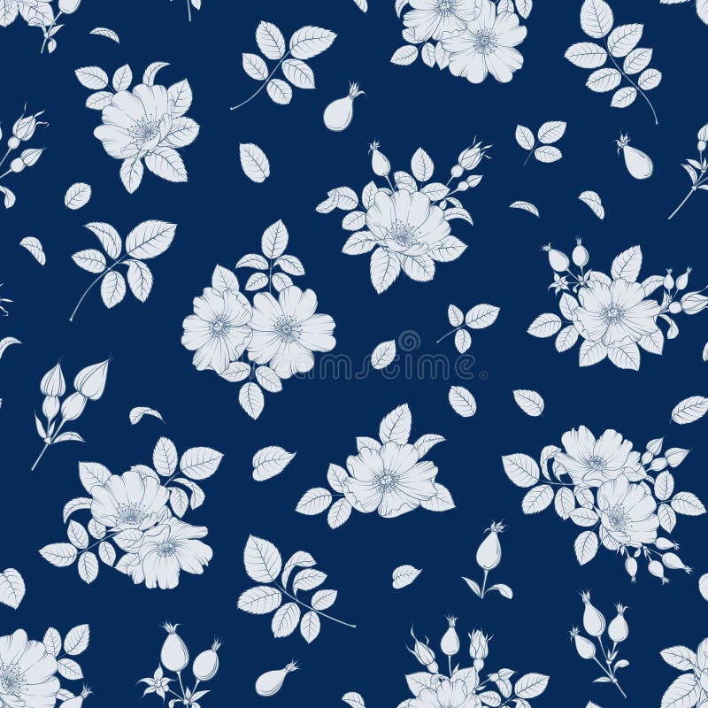 Bicolor Rose Floral Pattern. Modern Botanical Design Stock Vector ...