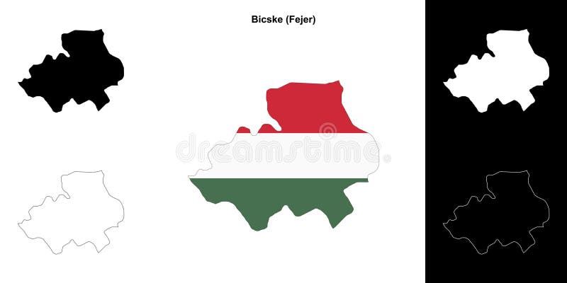 Bicske outline map stock vector. Illustration of hungary - 357729124
