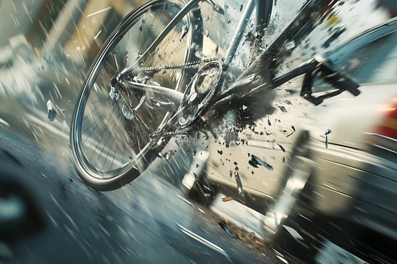 Bicycle Accident, Dynamic Motion Blur on City Street Stock Illustration ...
