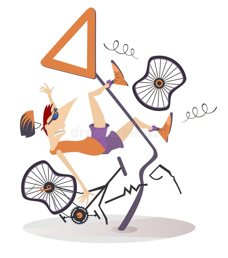 Bicycle Accident. Falling Down Cyclist Stock Illustration ...