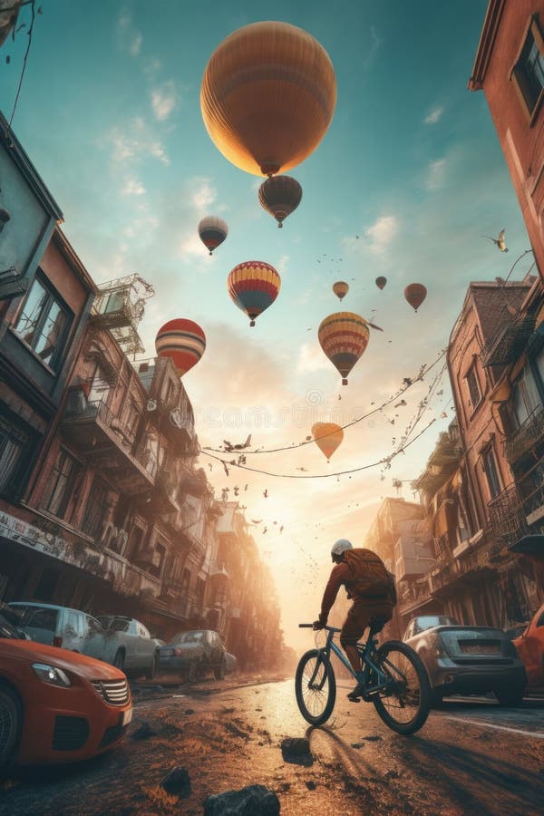 A Bicycle with Anti-gravity Technology in Modern City Generative AI ...