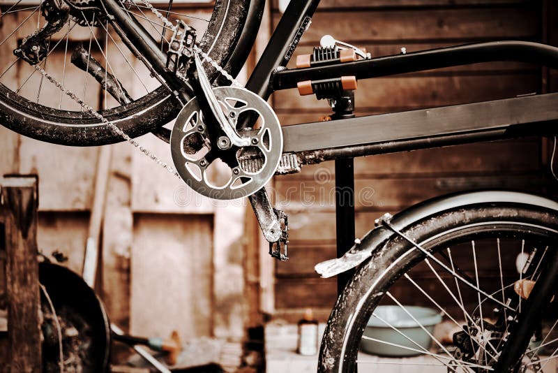 Bicycle on the Assembly Stand for Maintenance and Repair, Technical ...