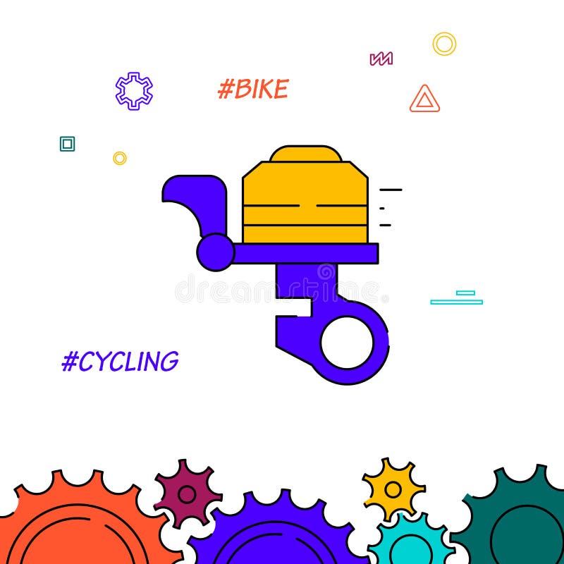 Bicycle Bell Filled Line Icon, Simple Illustration Stock Vector ...