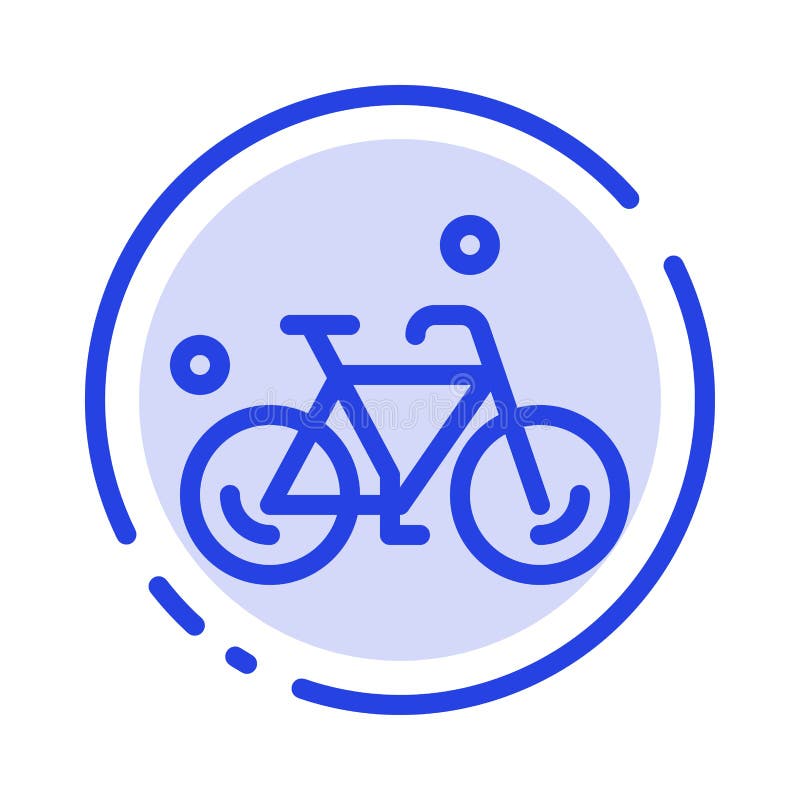 Bicycle, Bike, Cycle, Spring Blue Dotted Line Line Icon Stock Vector ...