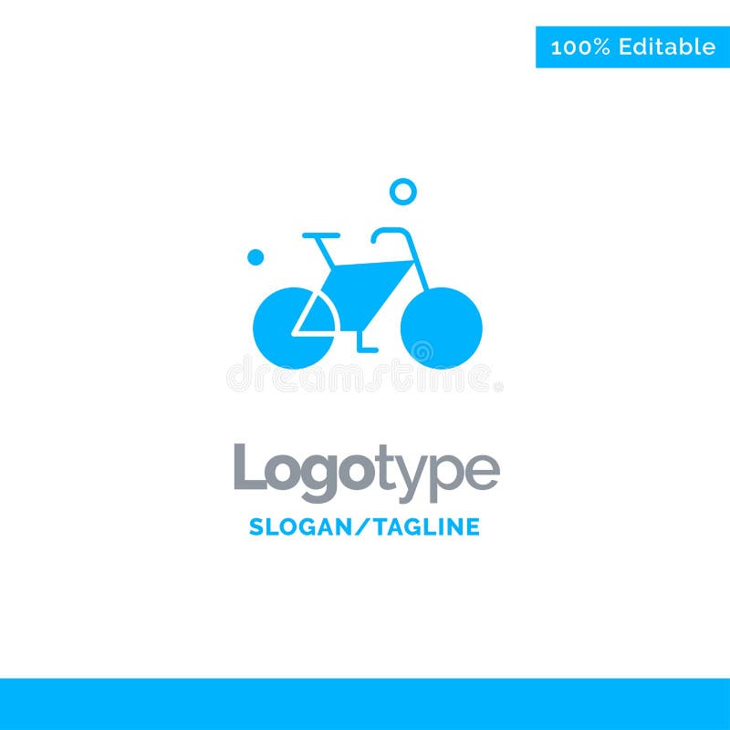 Bicycle, Bike, Cycle, Spring Blue Solid Logo Template. Place for ...