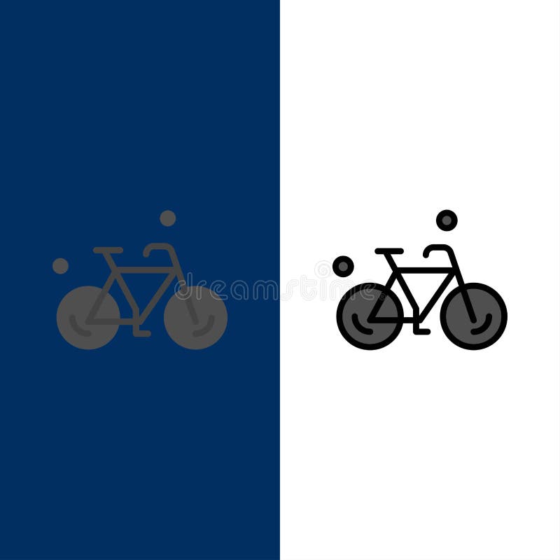 Bicycle, Bike, Cycle, Spring Icons. Flat and Line Filled Icon Set ...