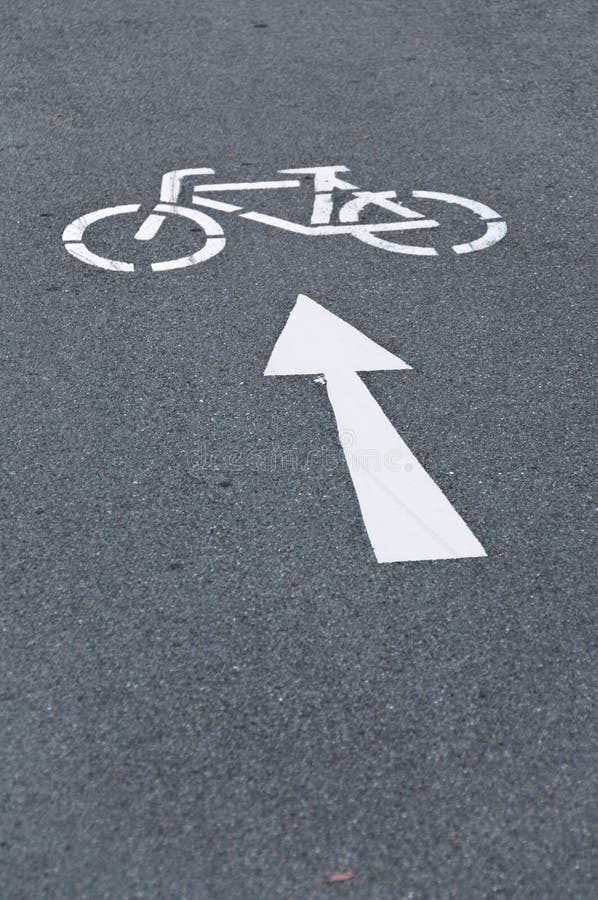 Bicycle Bike Lane Arrow Symbol Stock Photo - Image of path, protection ...