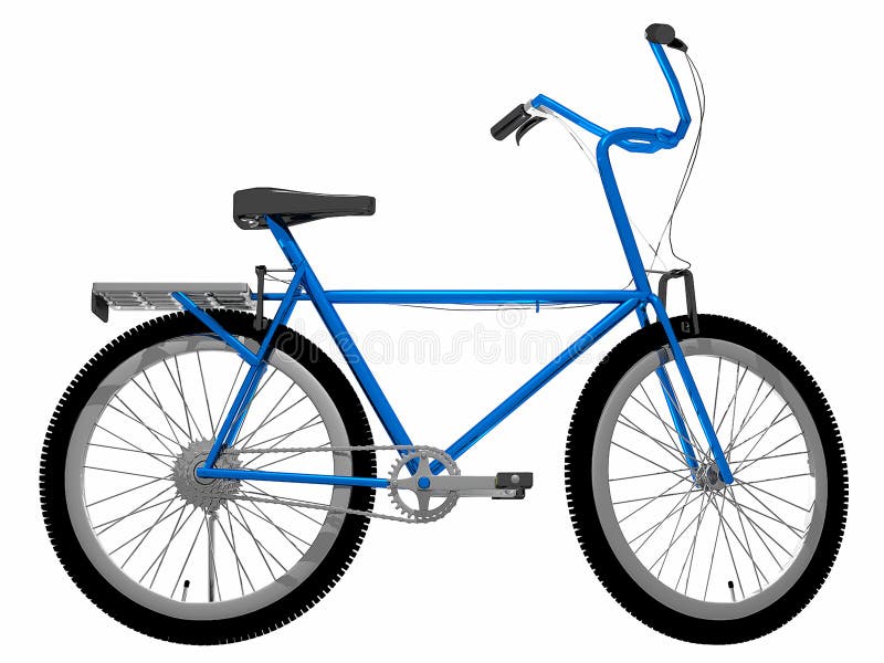 Bicycle Blue Front View Right Stock Image - Image of object ...