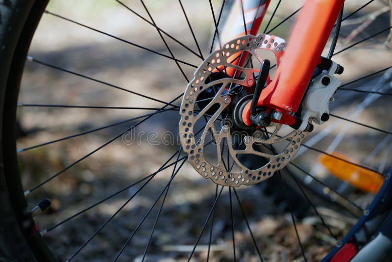 Bicycle Brake Disc Front Wheel Front Shock Absorber. Stock Image ...