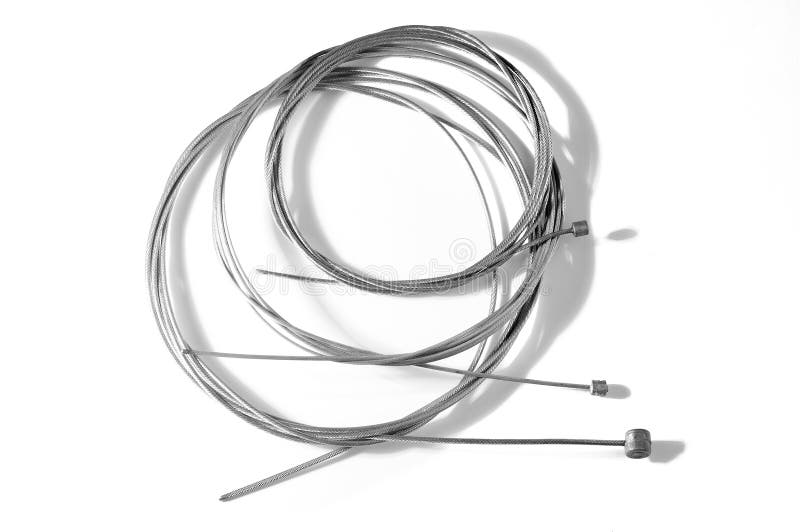 Bicycle Brake and Transmission Wire or Steel Cable Isolated on W Stock ...