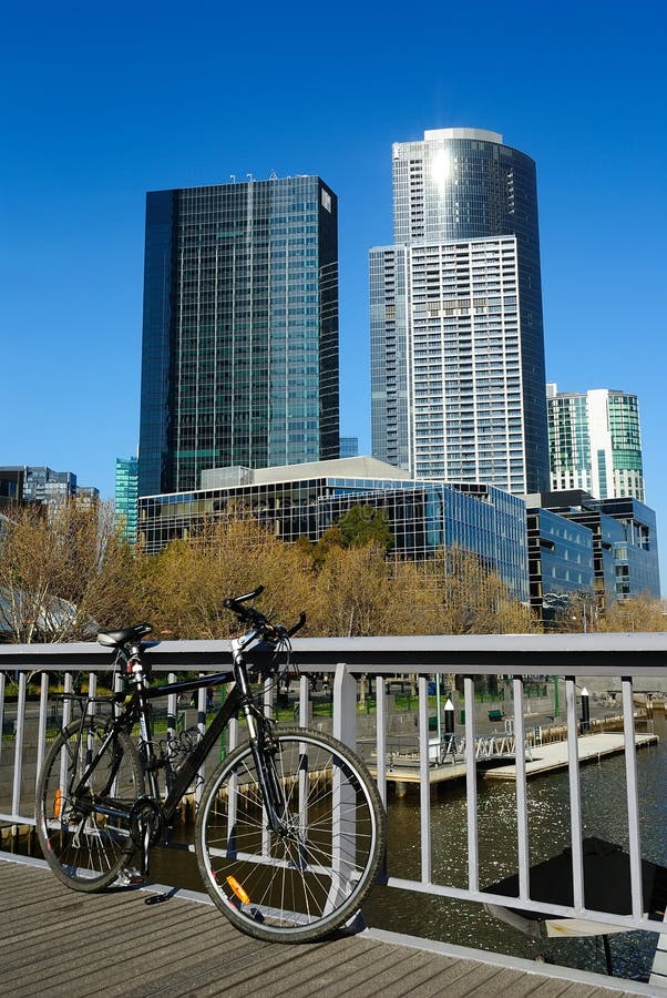 Bicycle on the bridge stock image. Image of outdoor, transportation ...