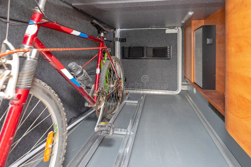 Bicycle Camper Van stock image. Image of booth, door - 206862023