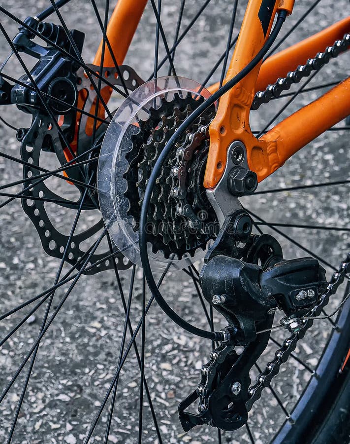 Bicycle Cassette of Rear Wheel Stars Stock Image - Image of circle ...