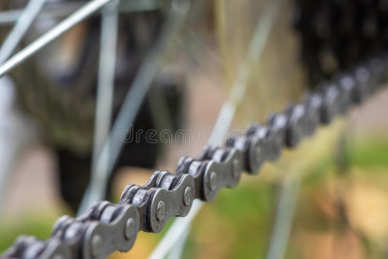 Bicycle Chain Close Up. Chain of Mountain Bike Stock Image - Image of ...
