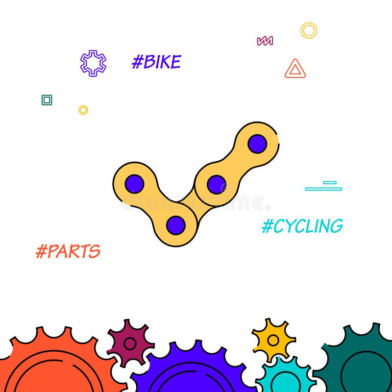 Bicycle Chain Link Check Mark Filled Line Icon, Simple Illustration ...