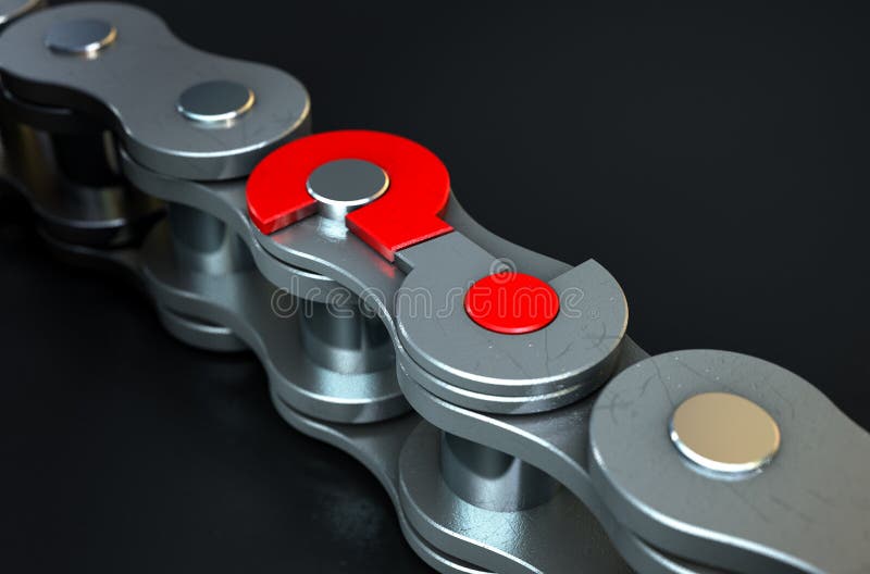 Chain Missing Link Question Mark Stock Image - Image of metal ...