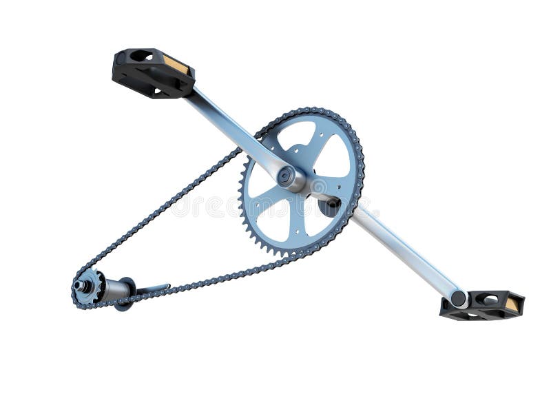 Bicycle Chain with Pedals Front View Stock Illustration - Illustration ...