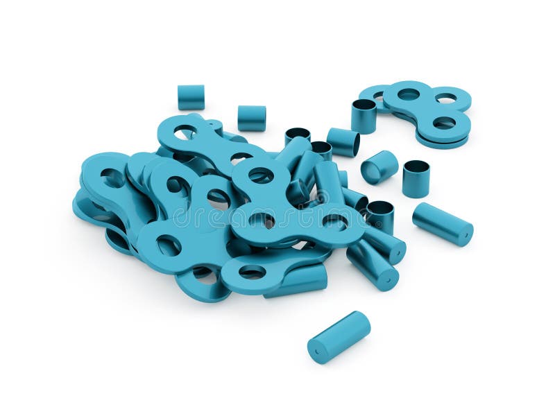 Bicycle Chain Rendered on White Background Stock Illustration ...