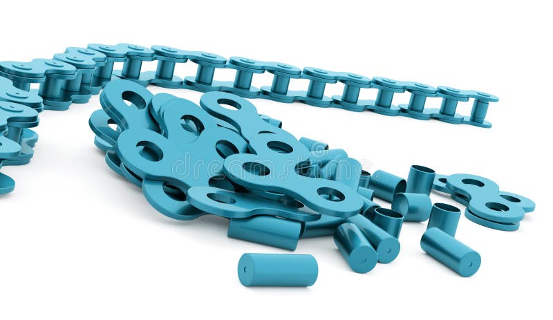 Bicycle Chain Rendered on White Background Stock Illustration ...
